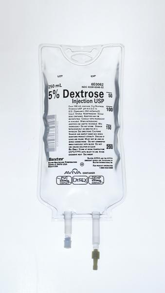 Baxter 2B0062Q Dextrose Injections USP 5% In Water 250ml 36 sterile ...